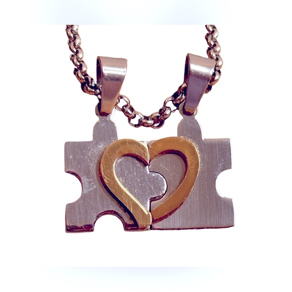 His/Her | Jewelry | His And Her Puzzle Piece Heart Pendant | Poshmark